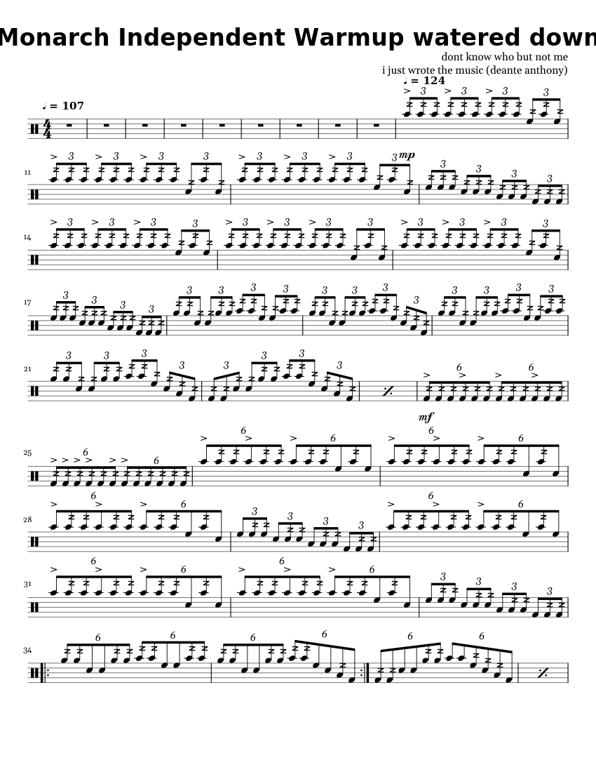 MDL Tenor Line Sheet music for Tenor drum (Solo) | Musescore.com
