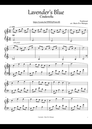 Lavender's Blue - Beginner Piano Sheet Music for Piano (Solo) Easy ...