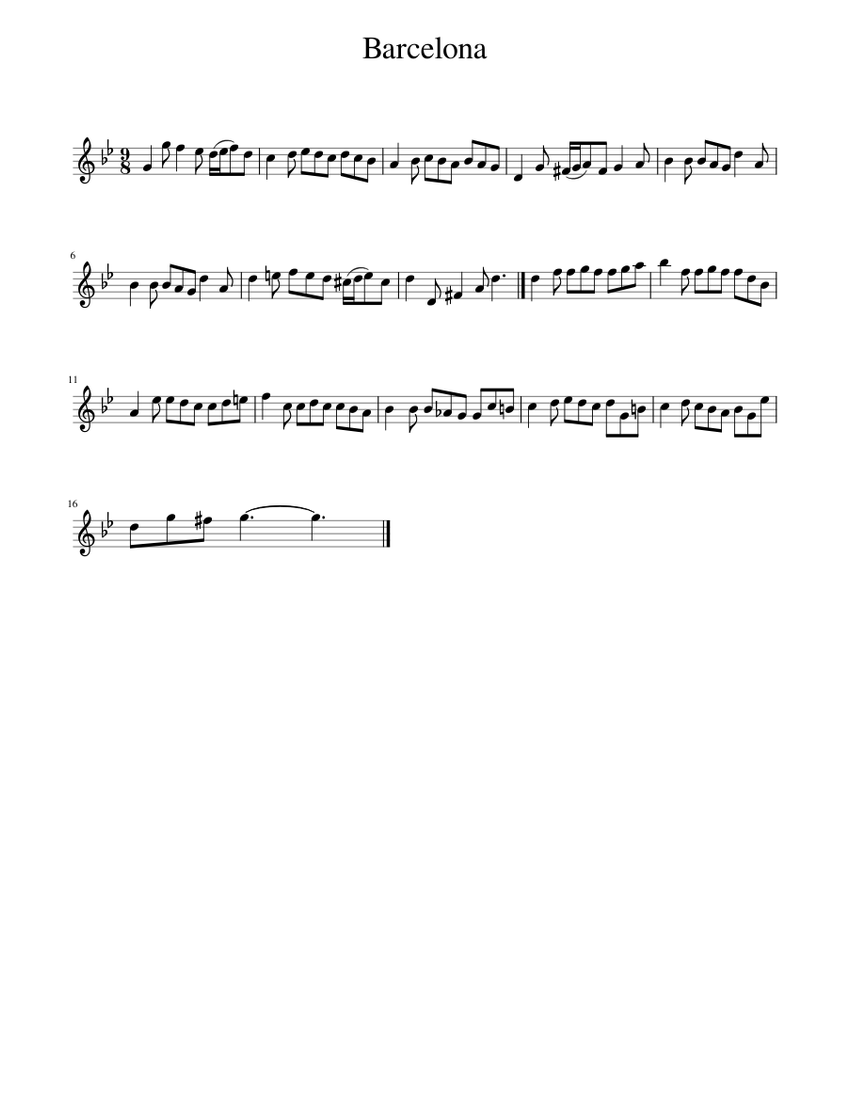 Barcelona Sheet Music for Piano (Solo) easy | MuseScore.com