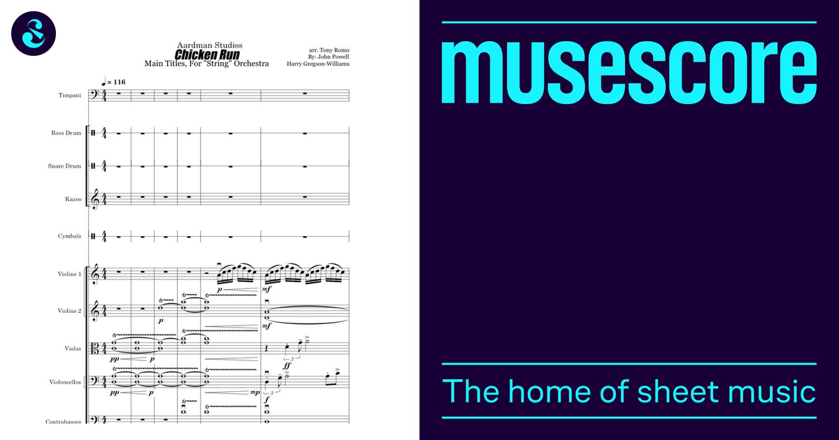 Chicken Run - Main Titles – Harry Gregson-Williams Sheet Music for ...