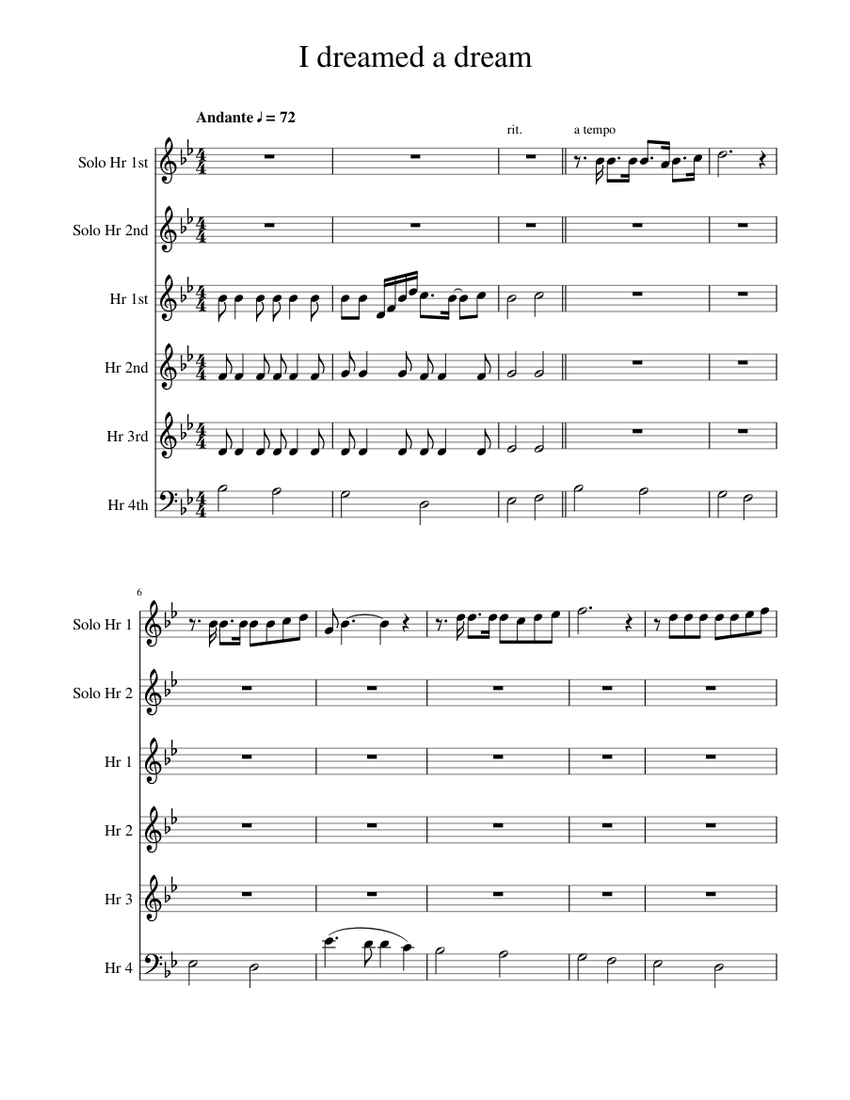 I dreamed a dream - Les Misérables Sheet Music for French horn (Brass ...