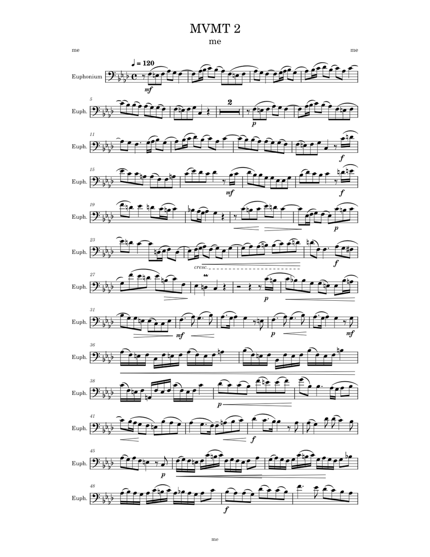 mvmt 2 Sheet music for Euphonium (Solo) | Musescore.com