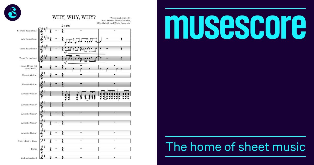 Why Why Why - Shawn Mendes Sheet music for Saxophone alto, Saxophone tenor, Guitar, Bass guitar ...