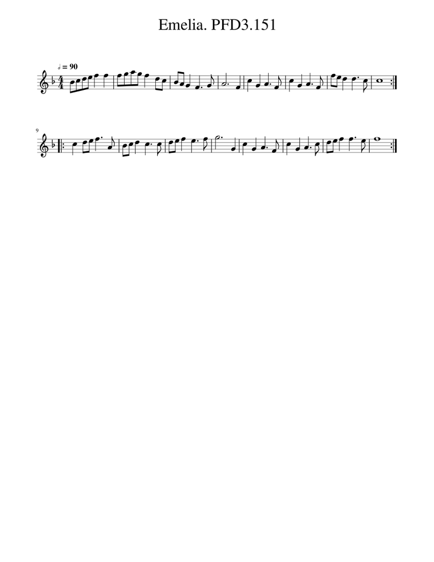Emelia. PFD3.151 Sheet music for Piano (Solo) Easy | Musescore.com
