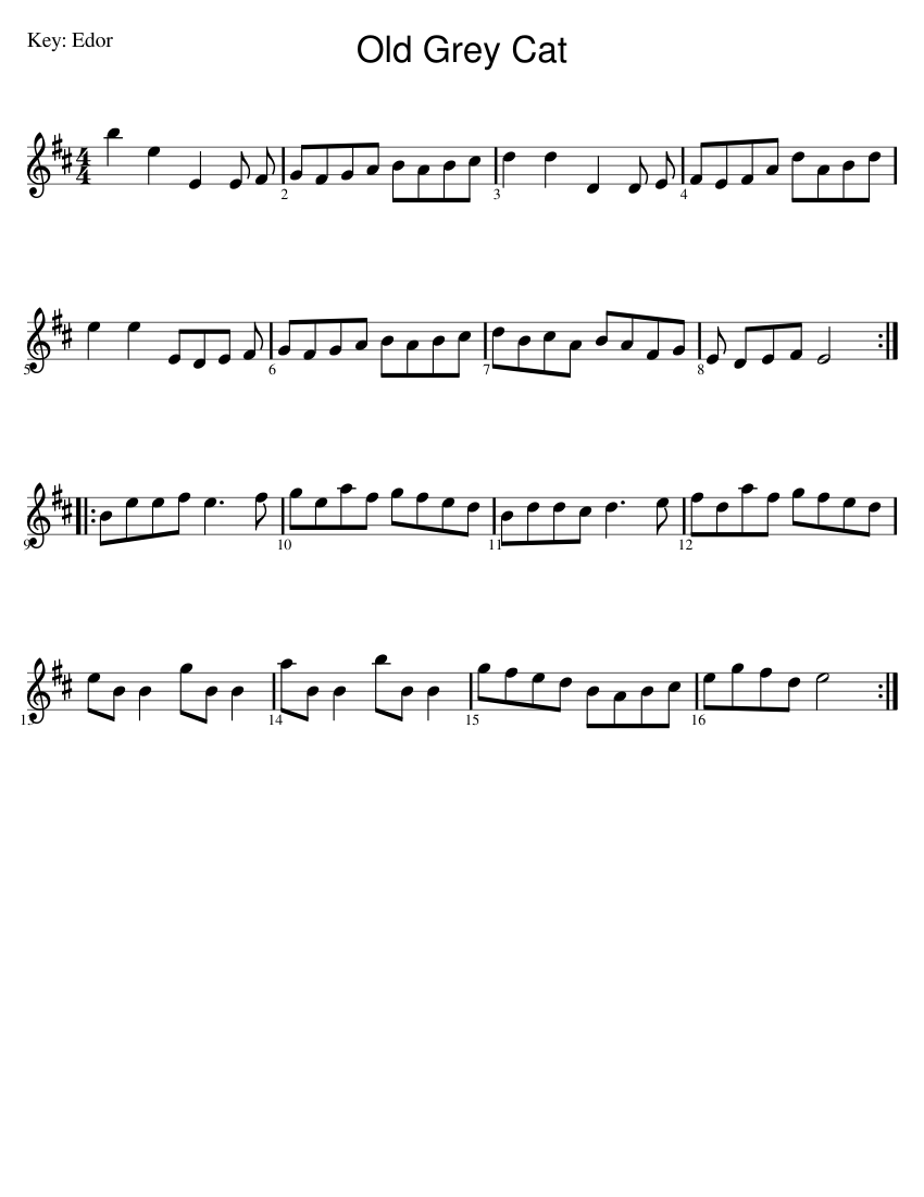 Old Grey Cat Sheet music for Piano (Solo) | Musescore.com