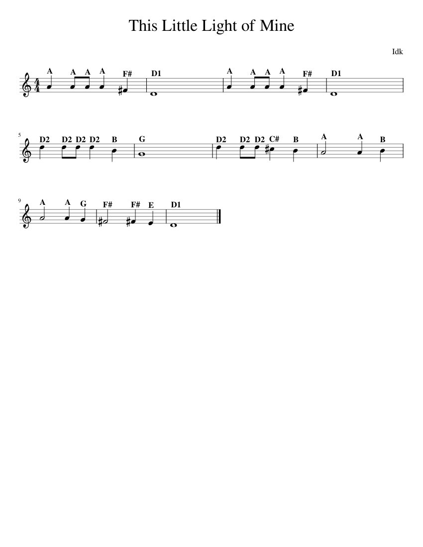 this little light of mine Sheet music for Piano (Handbell Ensembles ...
