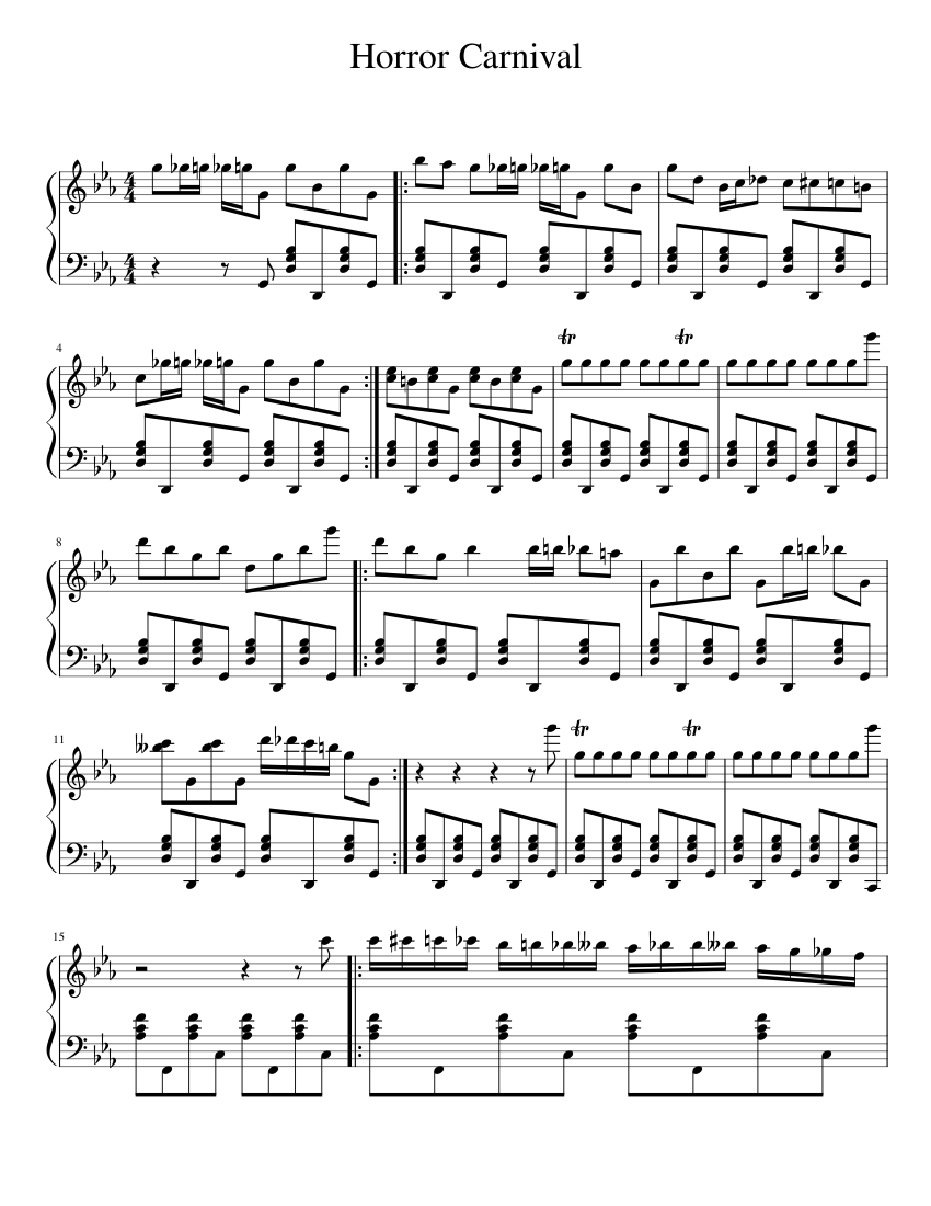 Horror Carnival Sheet music for Piano (Solo) | Musescore.com