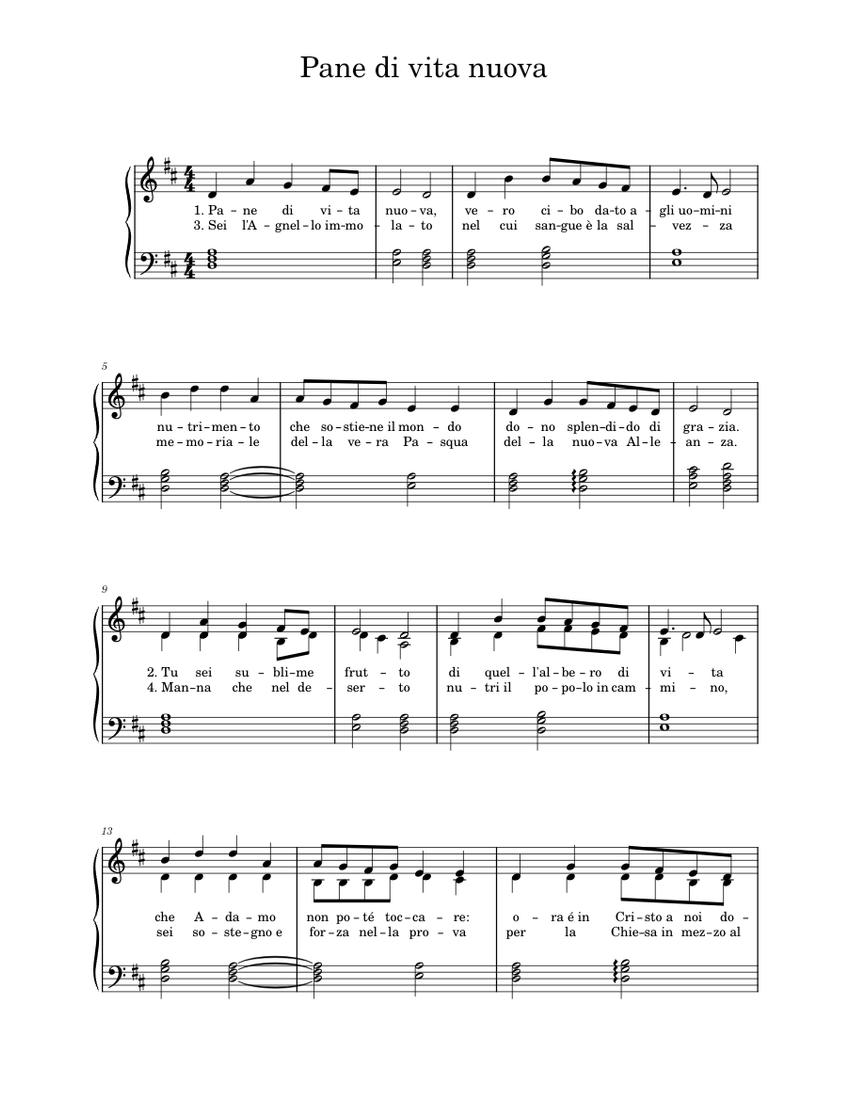 Pane di Vita Nuova – Marco Frisina Sheet music for Piano (Solo) | Musescore.com