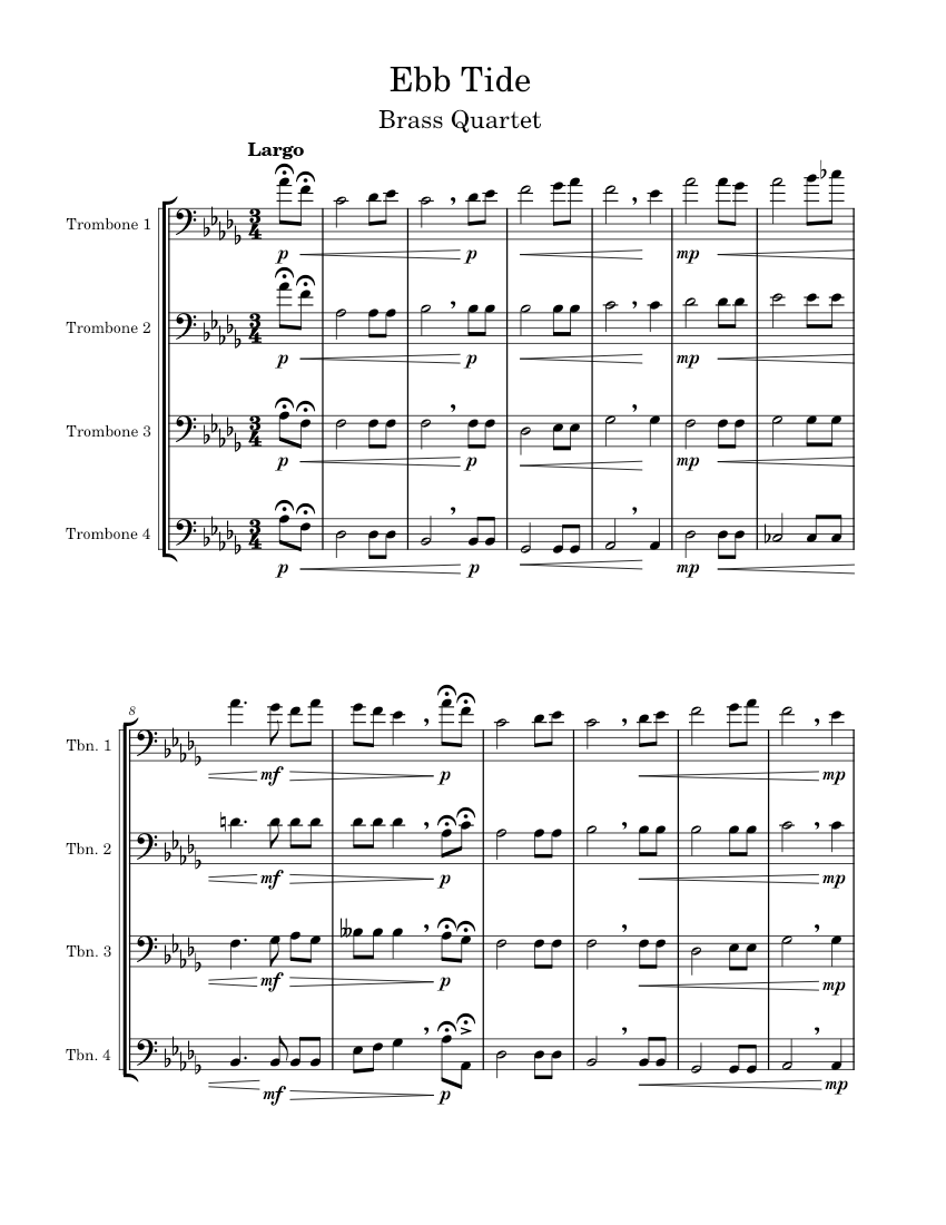 Ebb Tide – Robert Maxwell Ebb Tide Sheet music for Trombone (Brass ...