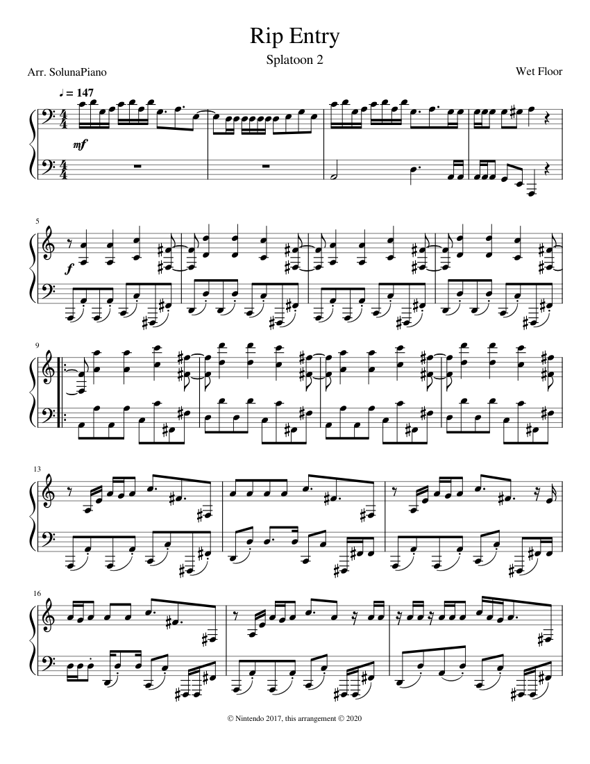 Rip Entry Sheet music for Piano (Solo) | Musescore.com