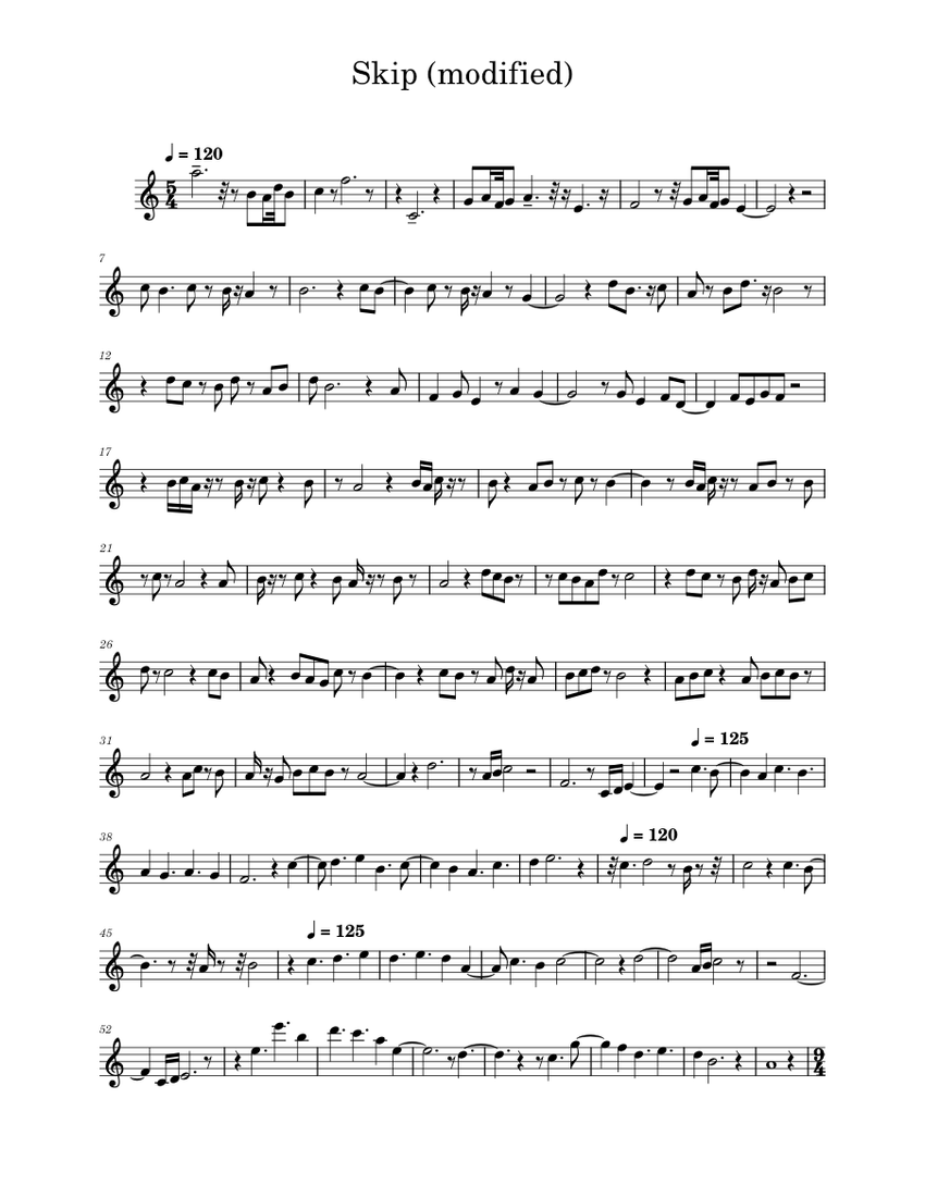 Skip_(modified) Sheet music for Piano (Solo) Easy | Musescore.com