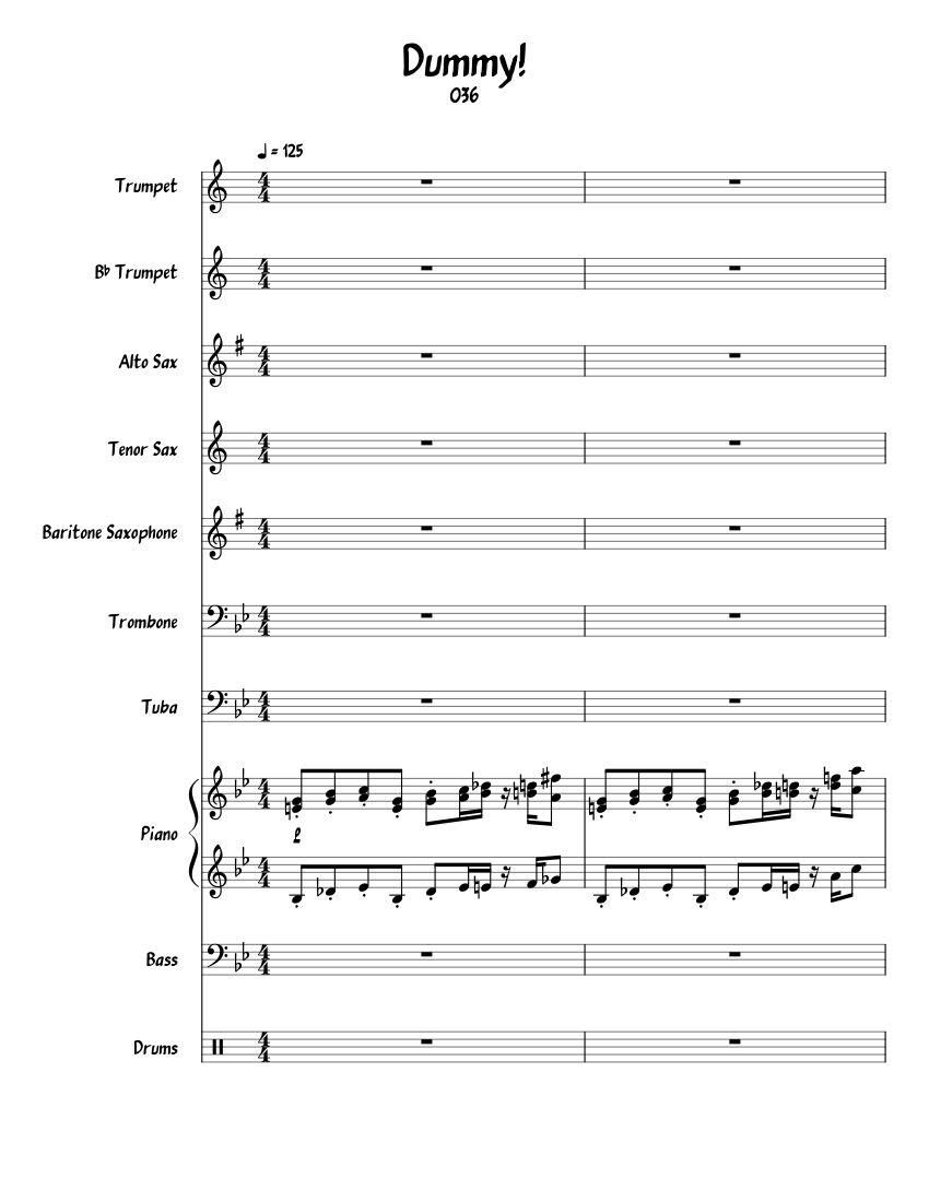 Dummy! Sheet music for Piano, Trombone, Tuba, Saxophone alto & more ...