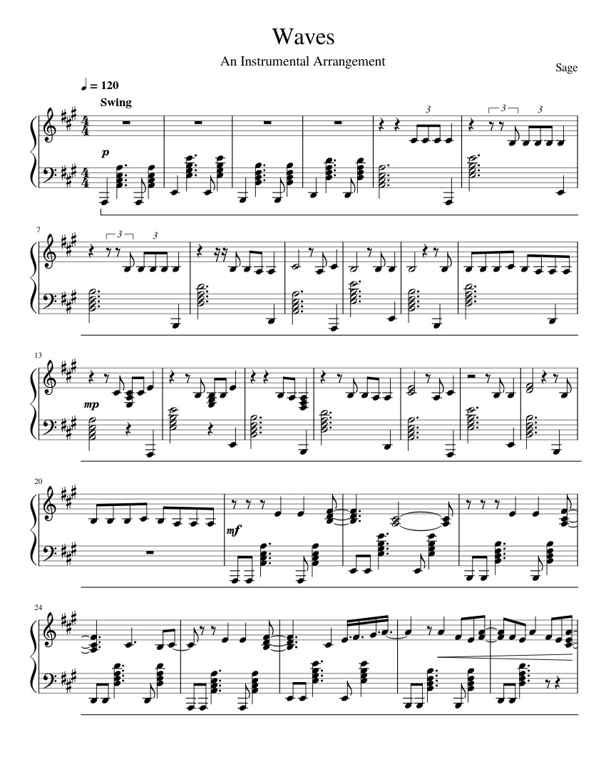 Waves – Imagine Dragons Sheet Music for Piano (Solo) | MuseScore.com