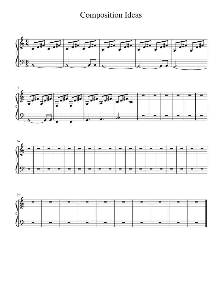 Composition Ideas Sheet music for Piano (Solo) Easy | Musescore.com