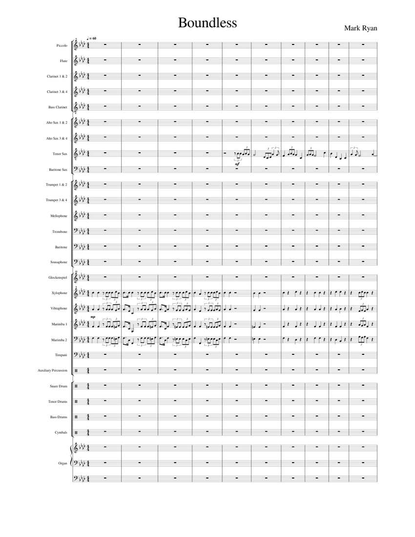 Boundless Sheet music for Trombone, Organ, Tuba, Flute piccolo & more instruments (Marching Band ...