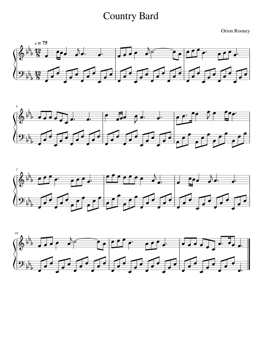 Country Bard (Scoretober #3) Sheet Music for Harp (Solo) | MuseScore.com