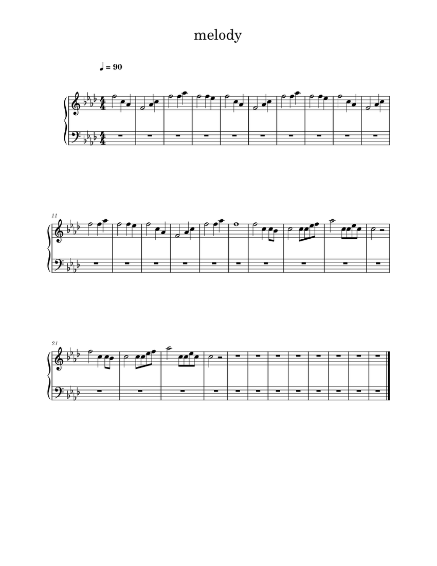 melody Sheet music for Piano (Solo) | Musescore.com