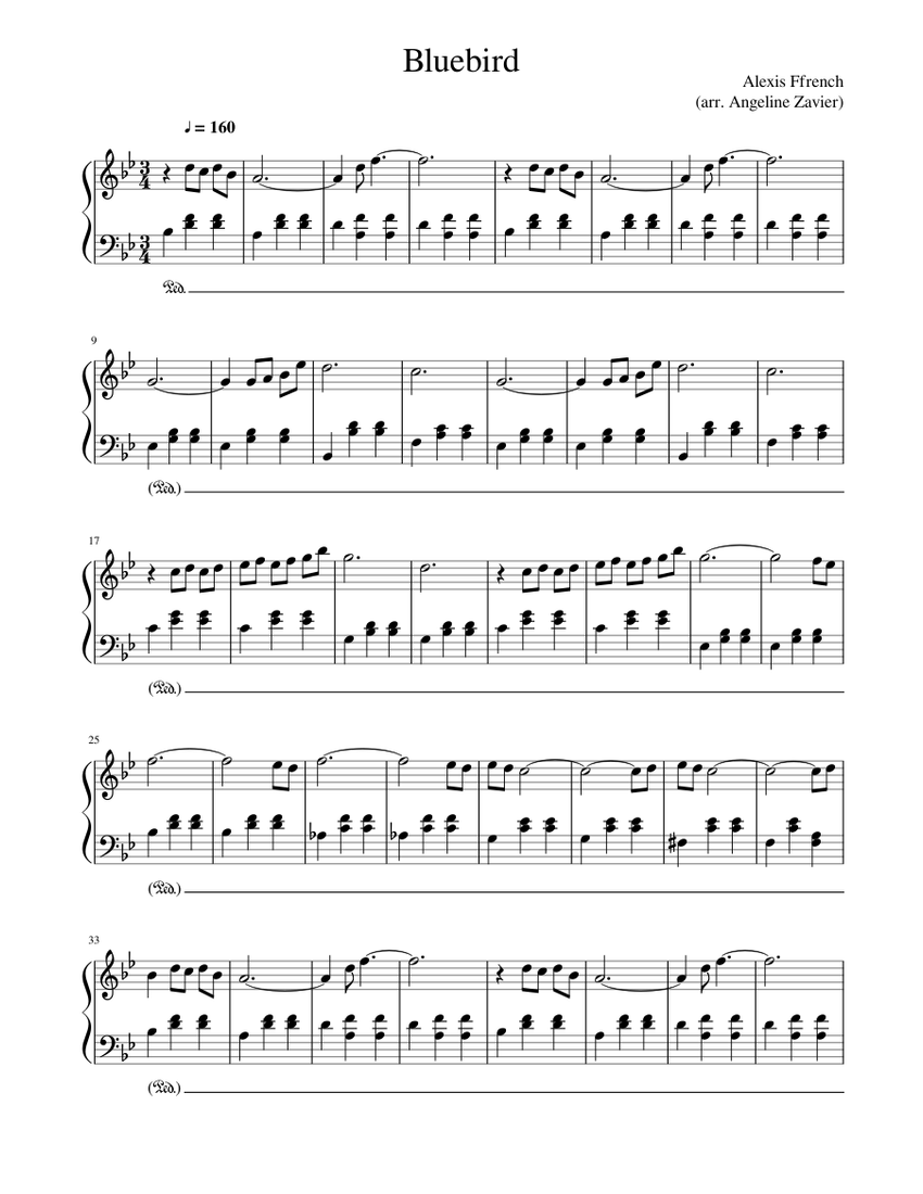 Bluebird Sheet music for Piano (Solo) | Musescore.com