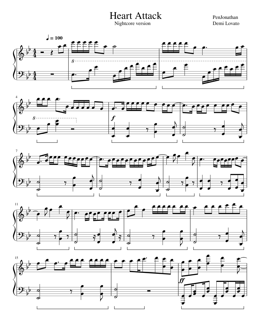 Heart Attack – Demi Lovato Sheet Music for Piano (Solo) | MuseScore.com