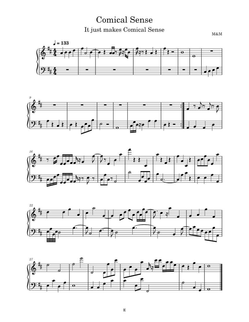 Comical_Sense Sheet music for Piano (Solo) Easy | Musescore.com
