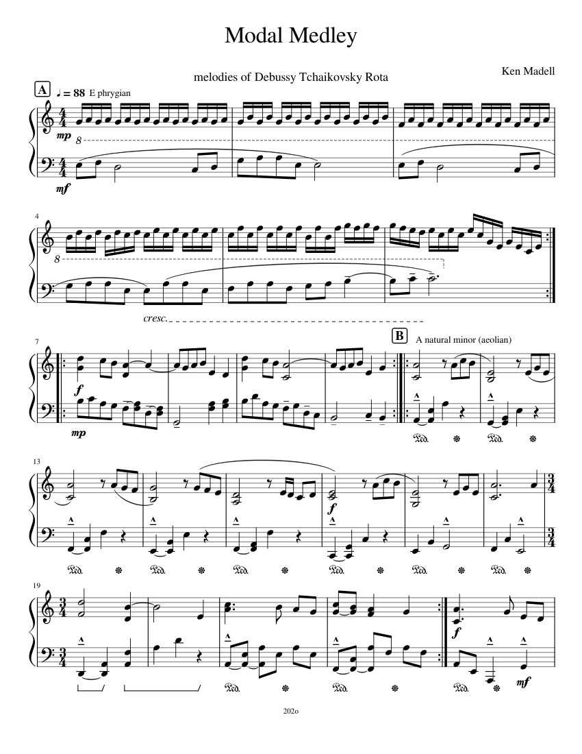 Modal Sheet Music for Piano (Solo) | MuseScore.com