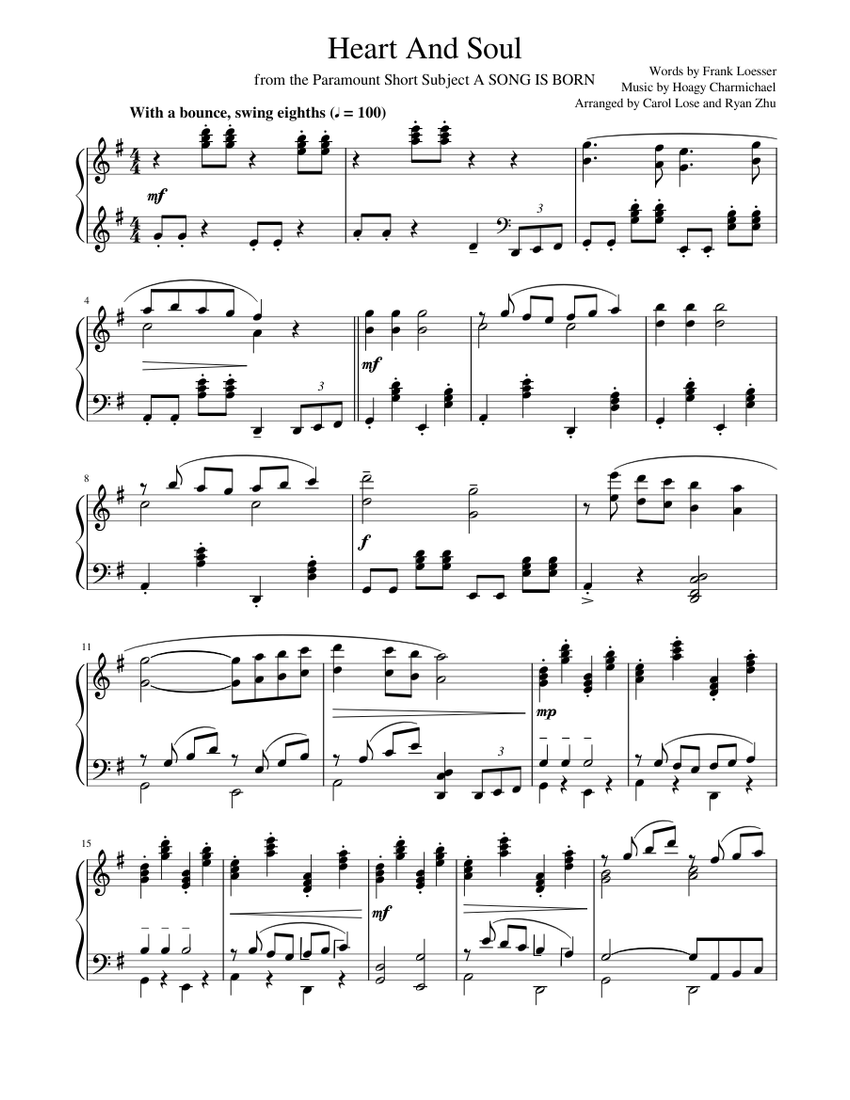 Heart And Soul Sheet music for Piano (Solo) | Musescore.com
