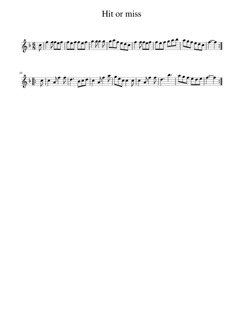 Hit or miss Sheet Music for Piano (Solo) Easy | MuseScore.com