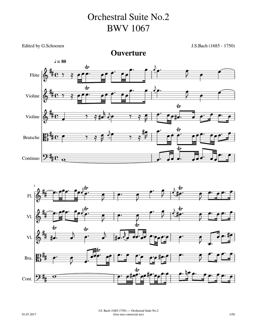 Bach J.S. - Orchestral Suite No.2 BWV 1067 V1.0 Sheet music for Tuba ...