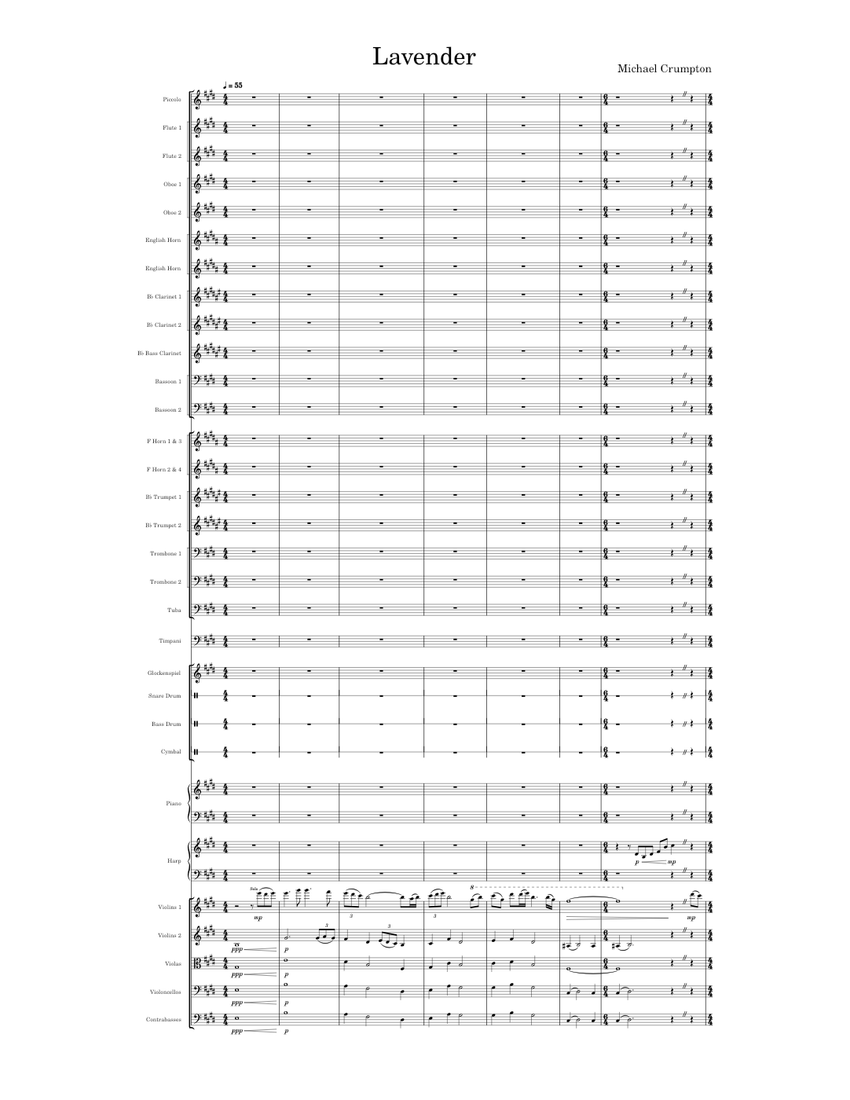 Lavender Sheet music for Piano, Trombone, Tuba, Flute piccolo & more ...