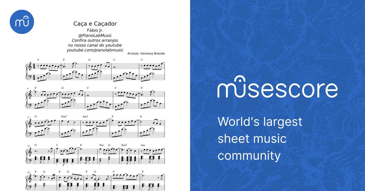 Caça e Caçador - Fábio Jr. Sheet Music for Piano (Solo) Easy ...