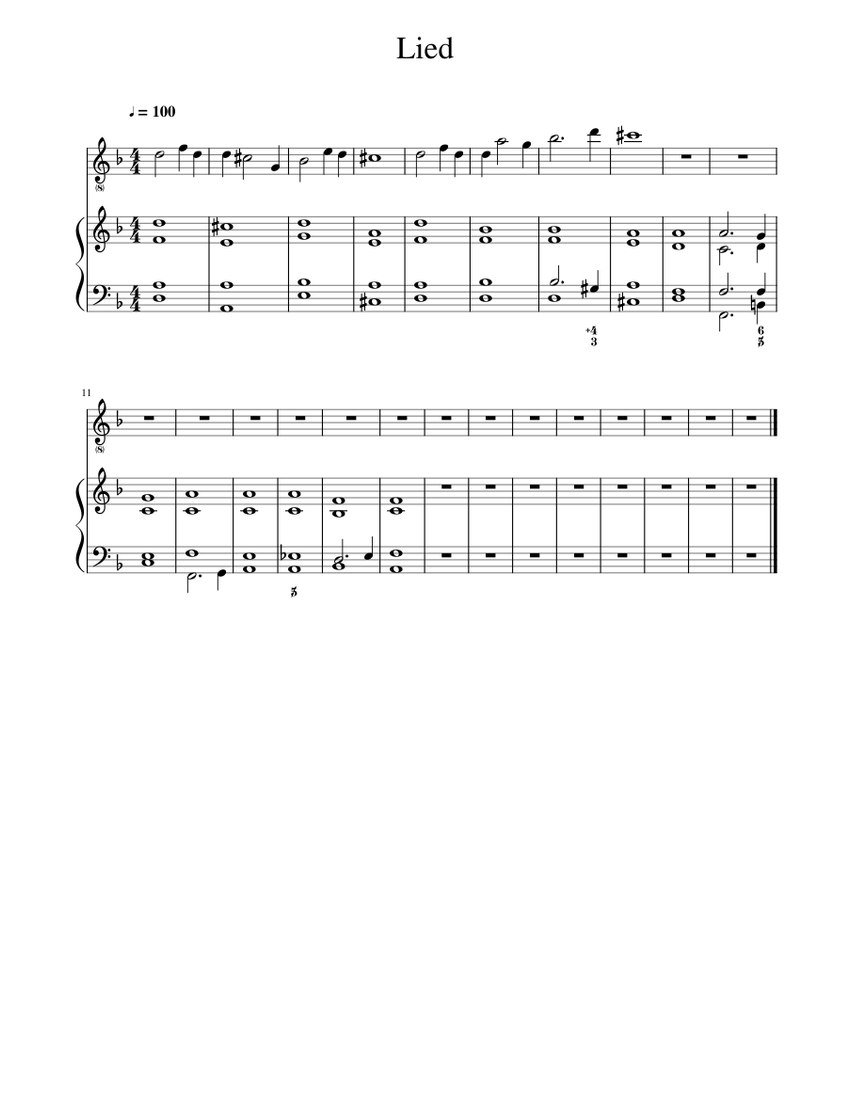 Lied Sheet music for Piano, Vocals (Piano-Voice) | Musescore.com