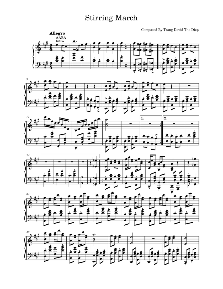Stirring March ( 07 ) 1 Sheet music for Piano (Solo) | Musescore.com