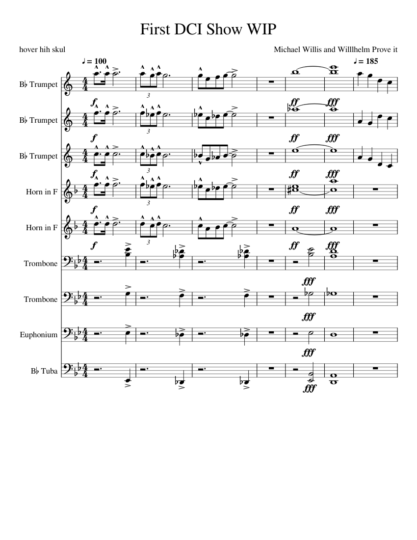 First DCI Show BRASS UPDATE 9 4 2018 Sheet music for Trombone ...