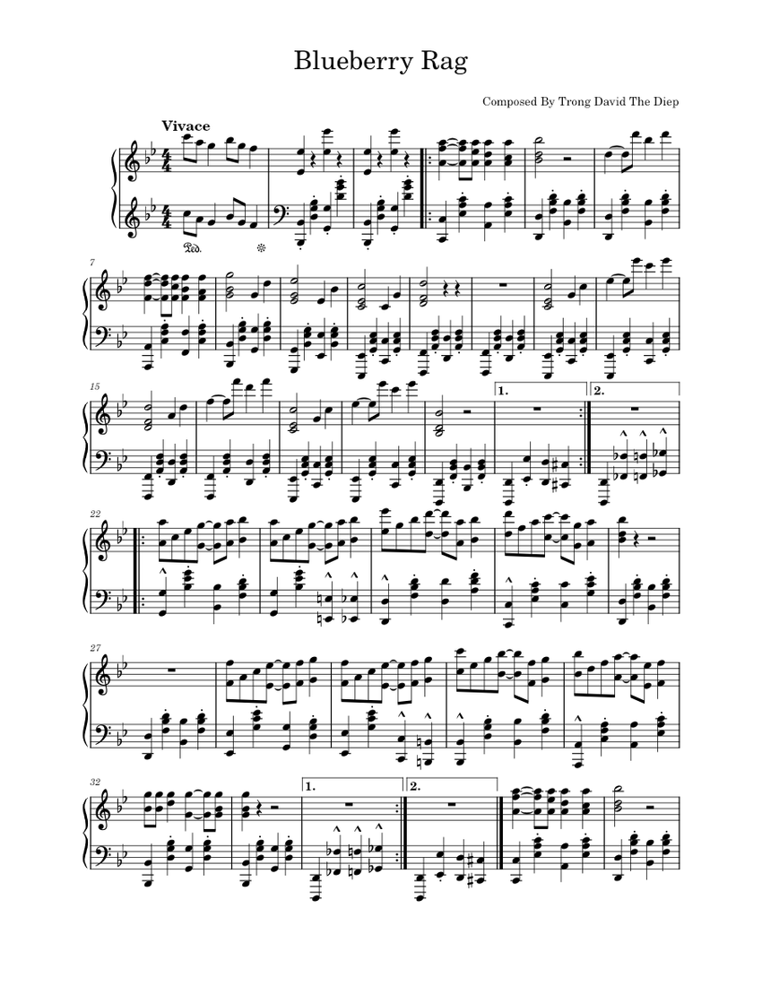 Blueberry Rag ( 10 ) Sheet music for Piano (Solo) | Musescore.com