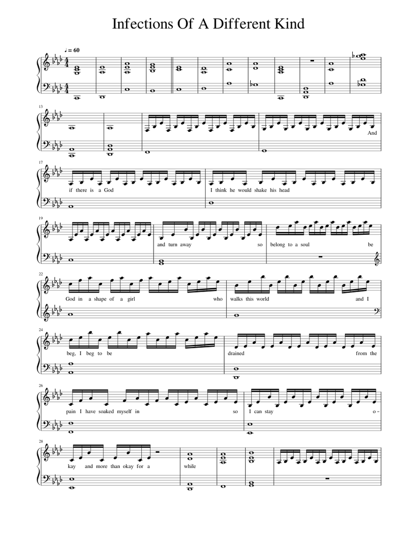 Infections of a Different Kind Sheet Music for Piano (Solo) Easy ...