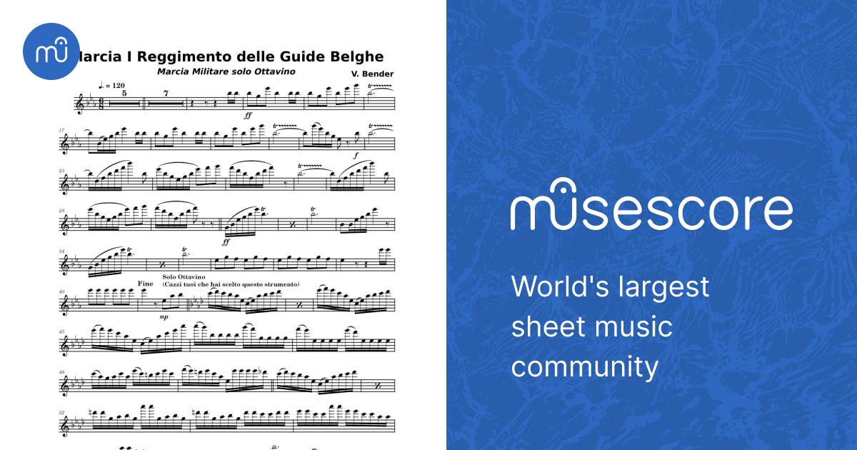 March of the 1st Guides Regiment Sheet Music for Flute piccolo (Solo ...