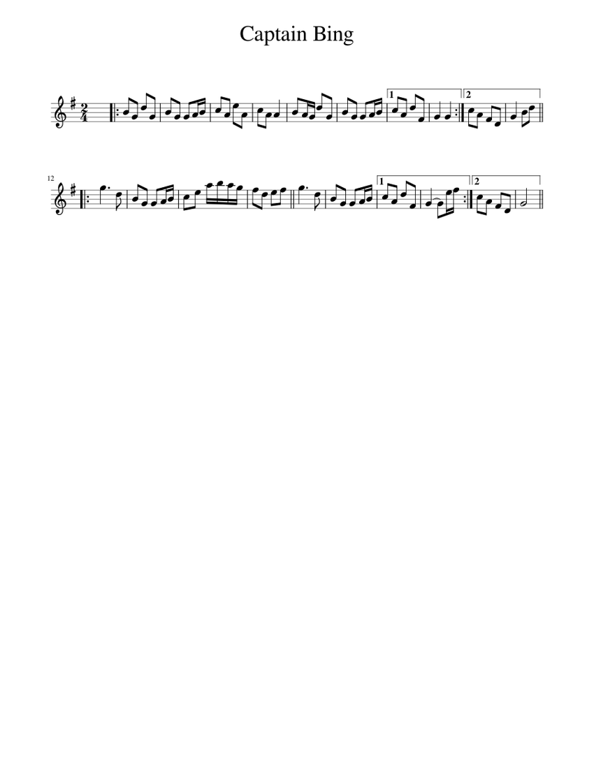 Captain Bing Sheet music for Piano (Solo) | Musescore.com