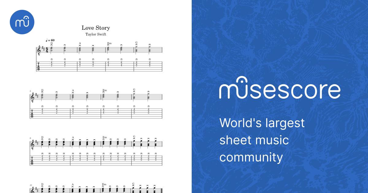 Love Story - Taylor Swift Sheet Music and Tab with Chords for Guitar ...