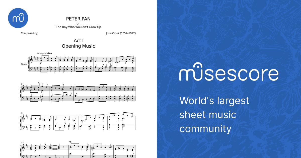 Peter Pan – John Crook Sheet Music for Piano (Solo) | MuseScore.com