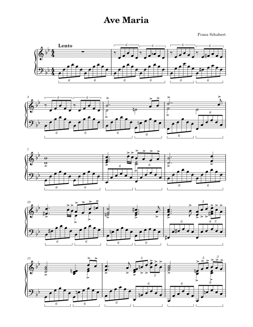 Ave Maria - Franz Schubert Sheet music for Piano (Solo) | Musescore.com