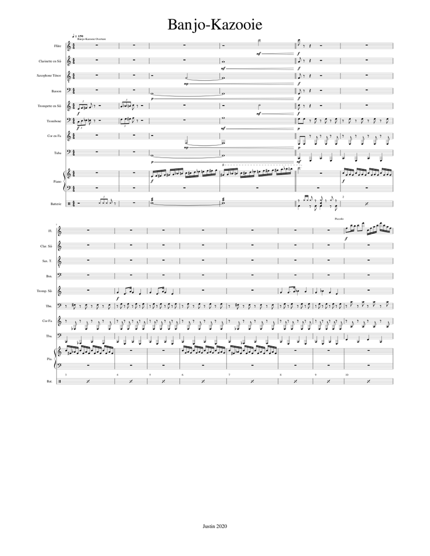 Banjo-Kazooie Medley – Grant Kirkhope Arr. Justin Gauthier (me!) Sheet ...