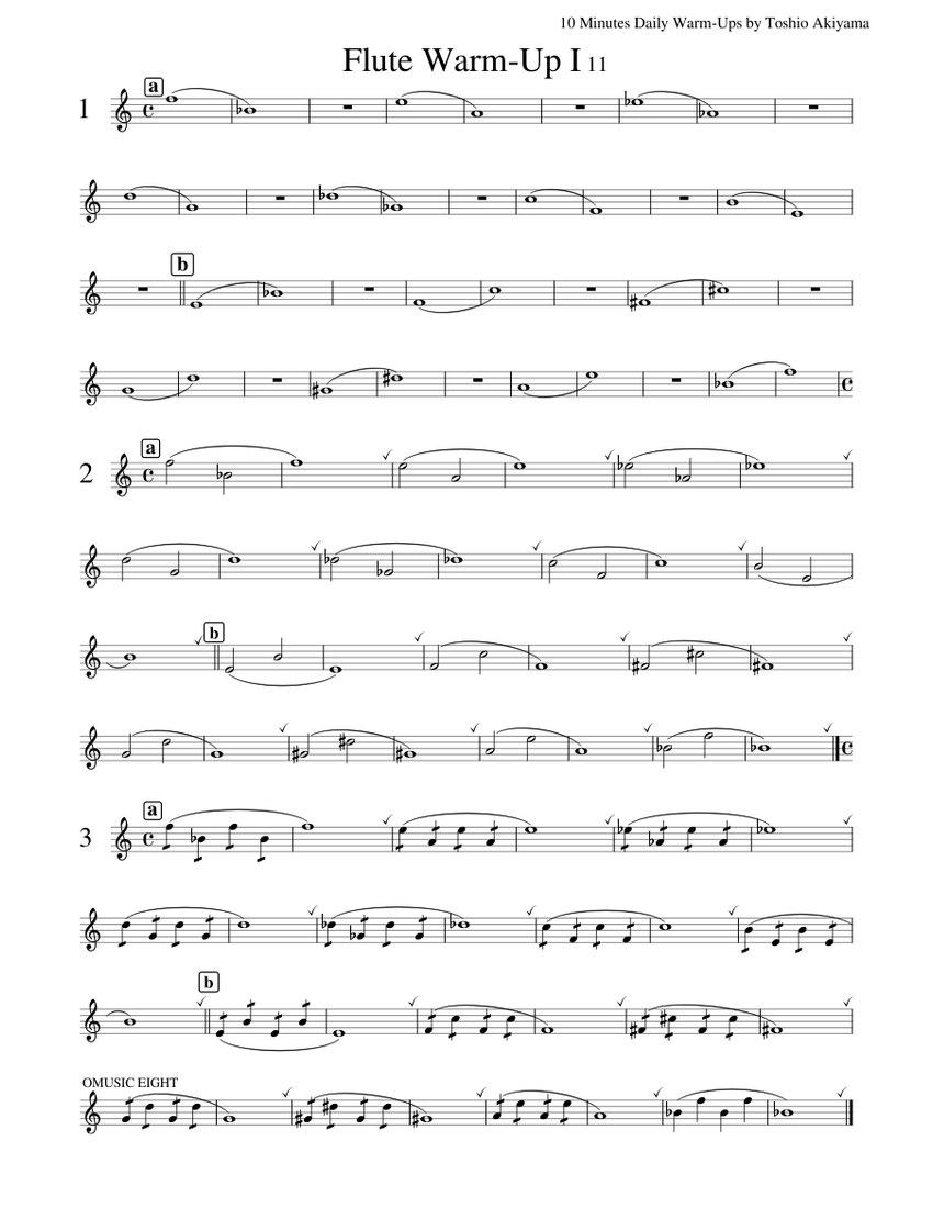 Flute Worm-Up I 11 Sheet music for Flute (String Methods & Exercises ...