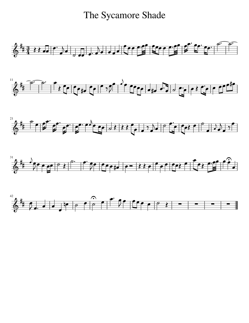 The_Sycamore_Shade Sheet music for Piano (Solo) Easy | Musescore.com
