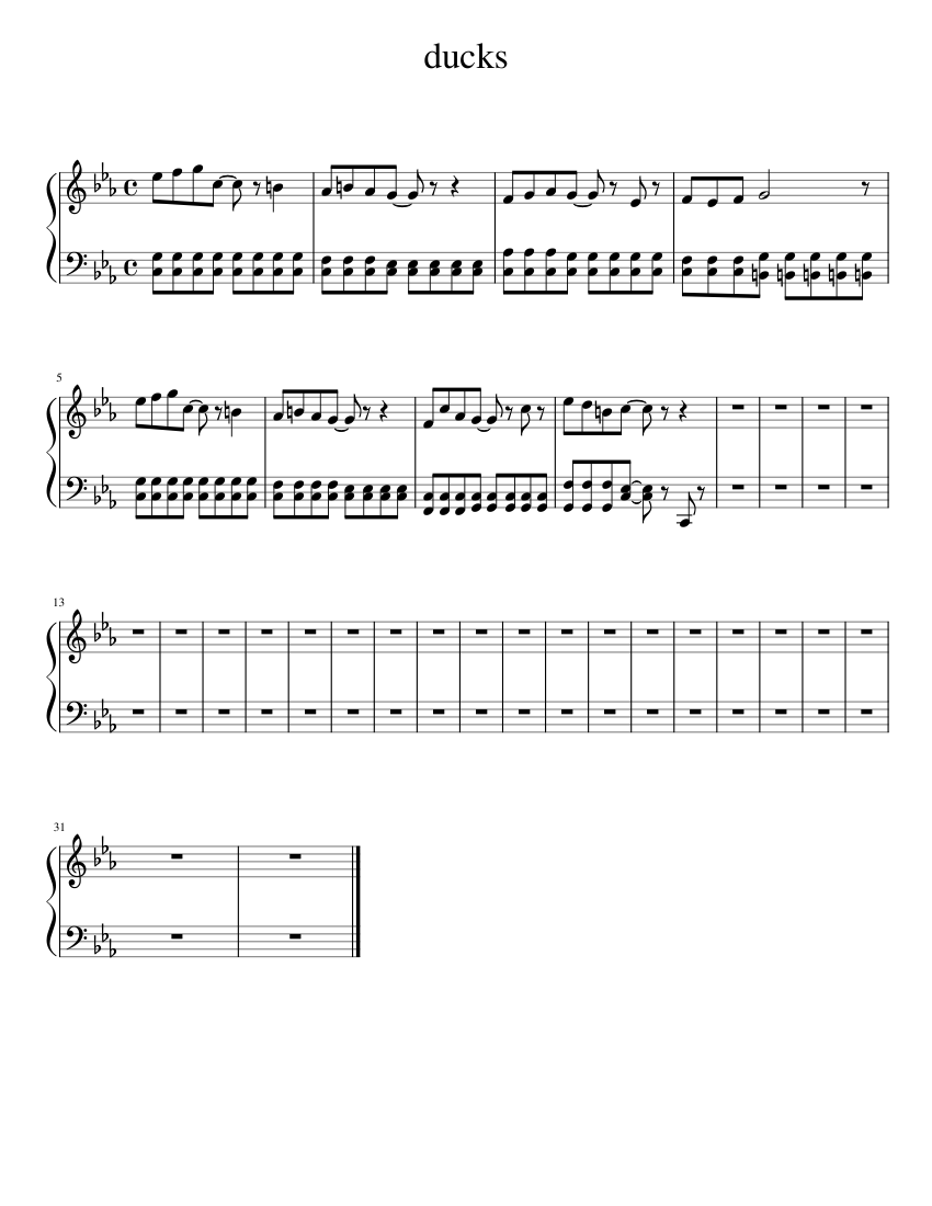 ducks Sheet music for Piano (Solo) Easy | Musescore.com