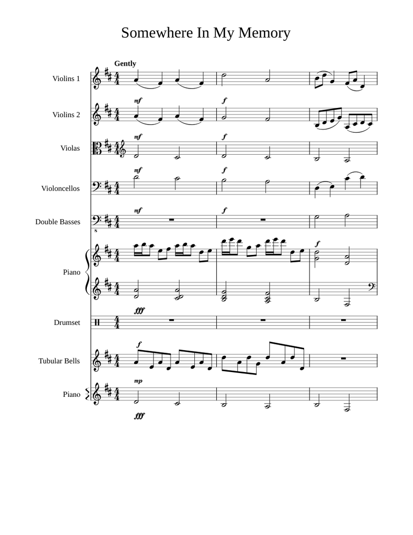 HOME_ALONE_Somewhere_In_My_Memory Sheet music for Piano (Piano Duo ...
