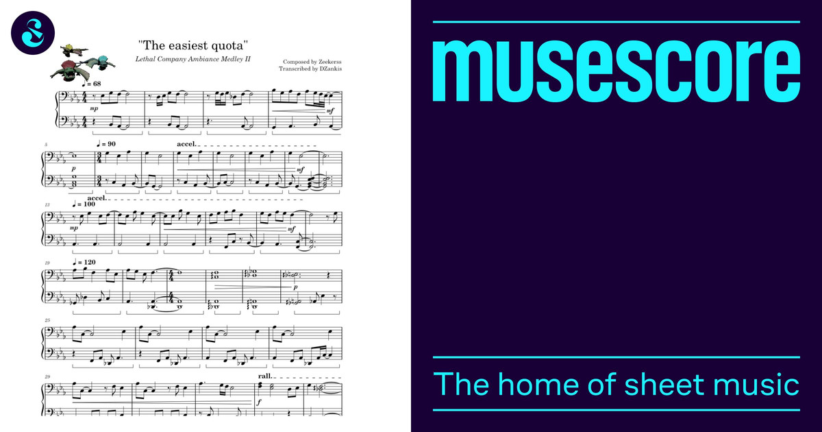 Lethal Company Ambiance Medley II - Zeekerss Sheet music for Piano ...