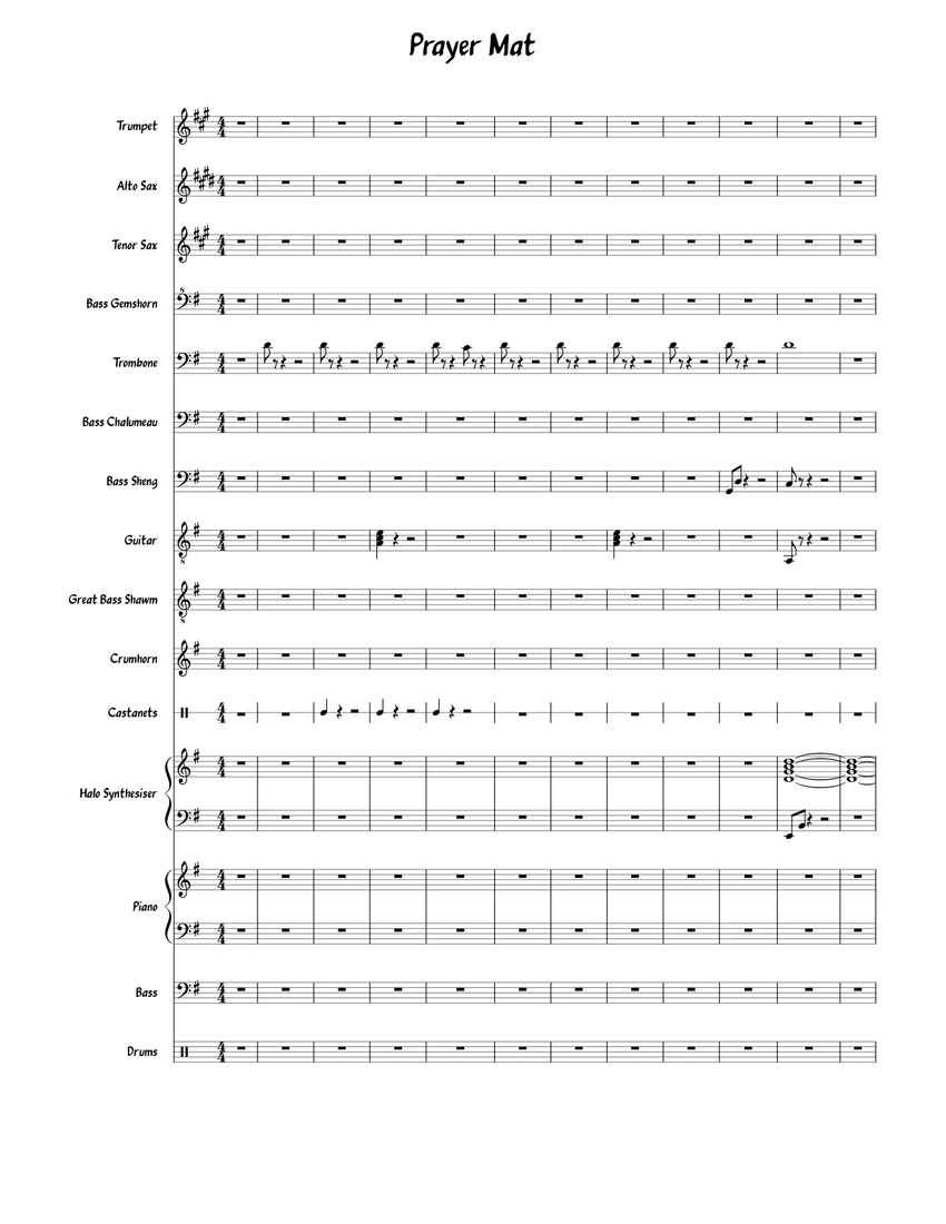 Prayer Mat Sheet Music for Piano, Trombone, Saxophone alto, Saxophone ...