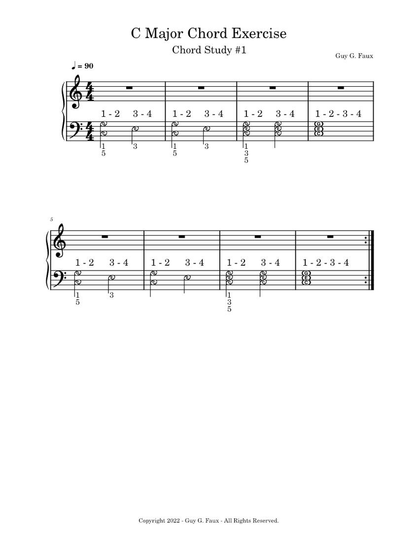 C_Major_Chord_Exercise_#1 Sheet music for Piano (Solo) | Musescore.com