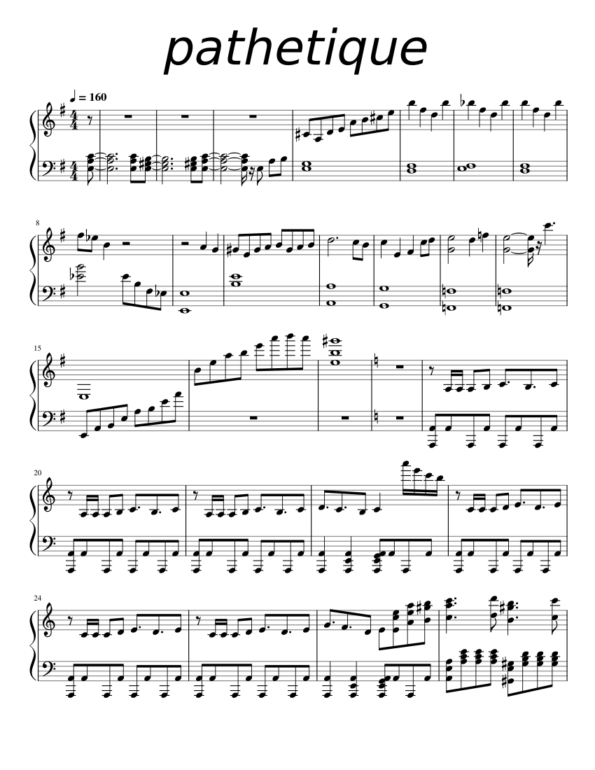 Pathetique Sheet music for Piano (Solo) | Musescore.com