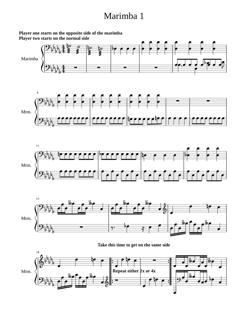 Marimba 1new Sheet music for Marimba (Solo) | Musescore.com